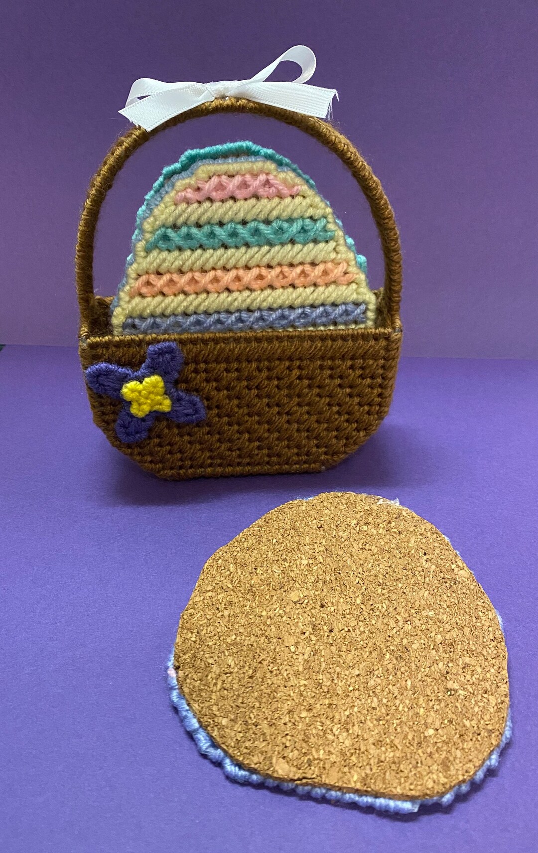 Plastic Canvas Easter Egg/basket Coaster Set - Etsy