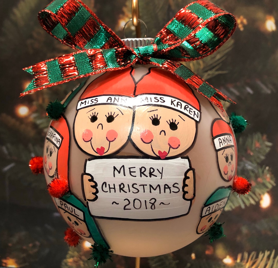Teacher and Class Personalized Handpainted Christmas Ornament - Etsy