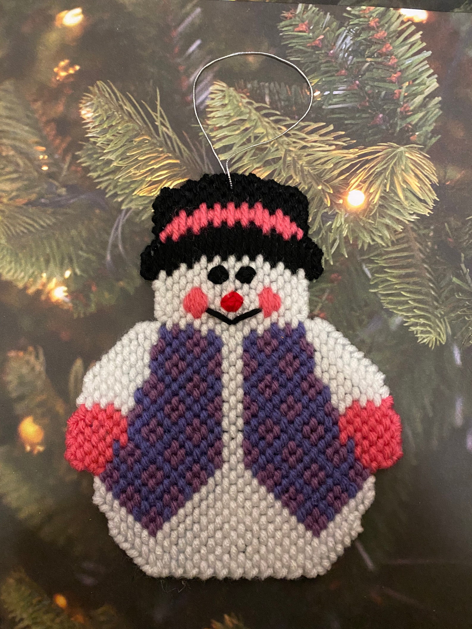 Plastic Canvas Snowman Ornament - Etsy