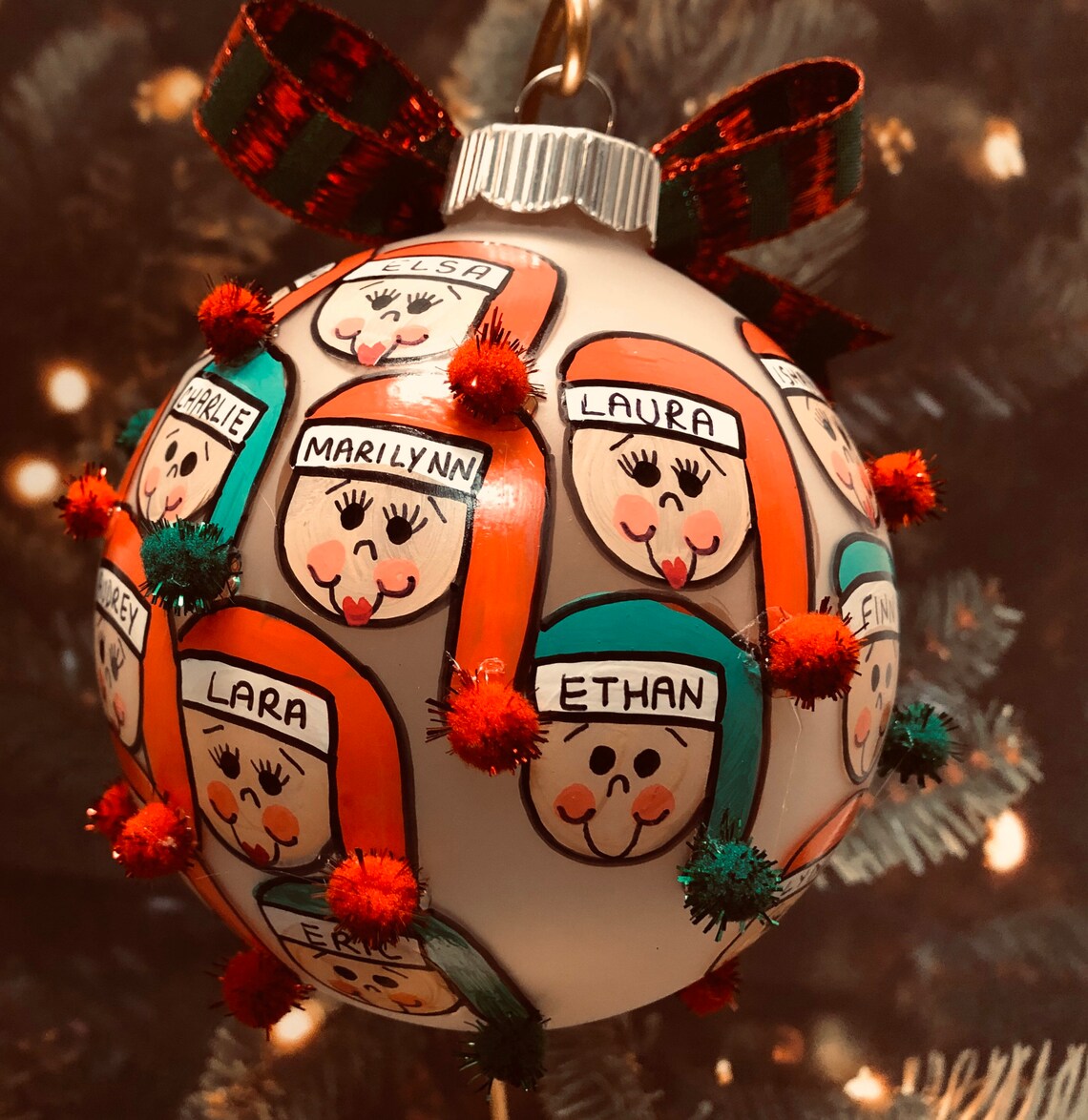 Teacher and Class Personalized Handpainted Christmas Ornament - Etsy