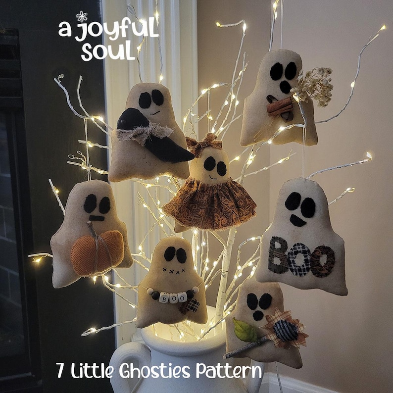 PATTERN - 7 LITTLE GHOSTIES "quick Prims", Primitive Ghost Ornies ...