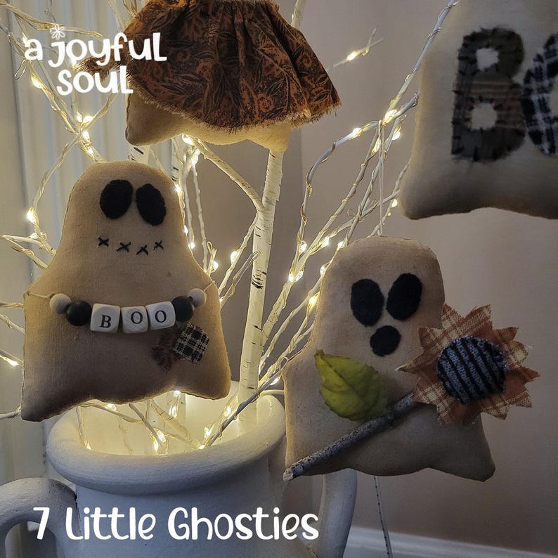 PATTERN - 7 LITTLE GHOSTIES "quick Prims", Primitive Ghost Ornies ...