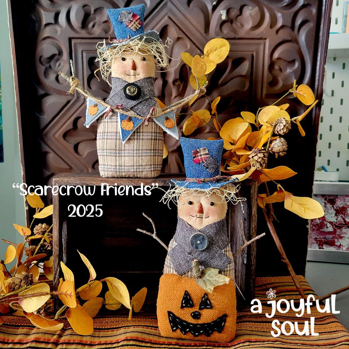 PATTERN - SCARECROW FRIENDS Digital Pattern - Primitive Scarecrows With ...