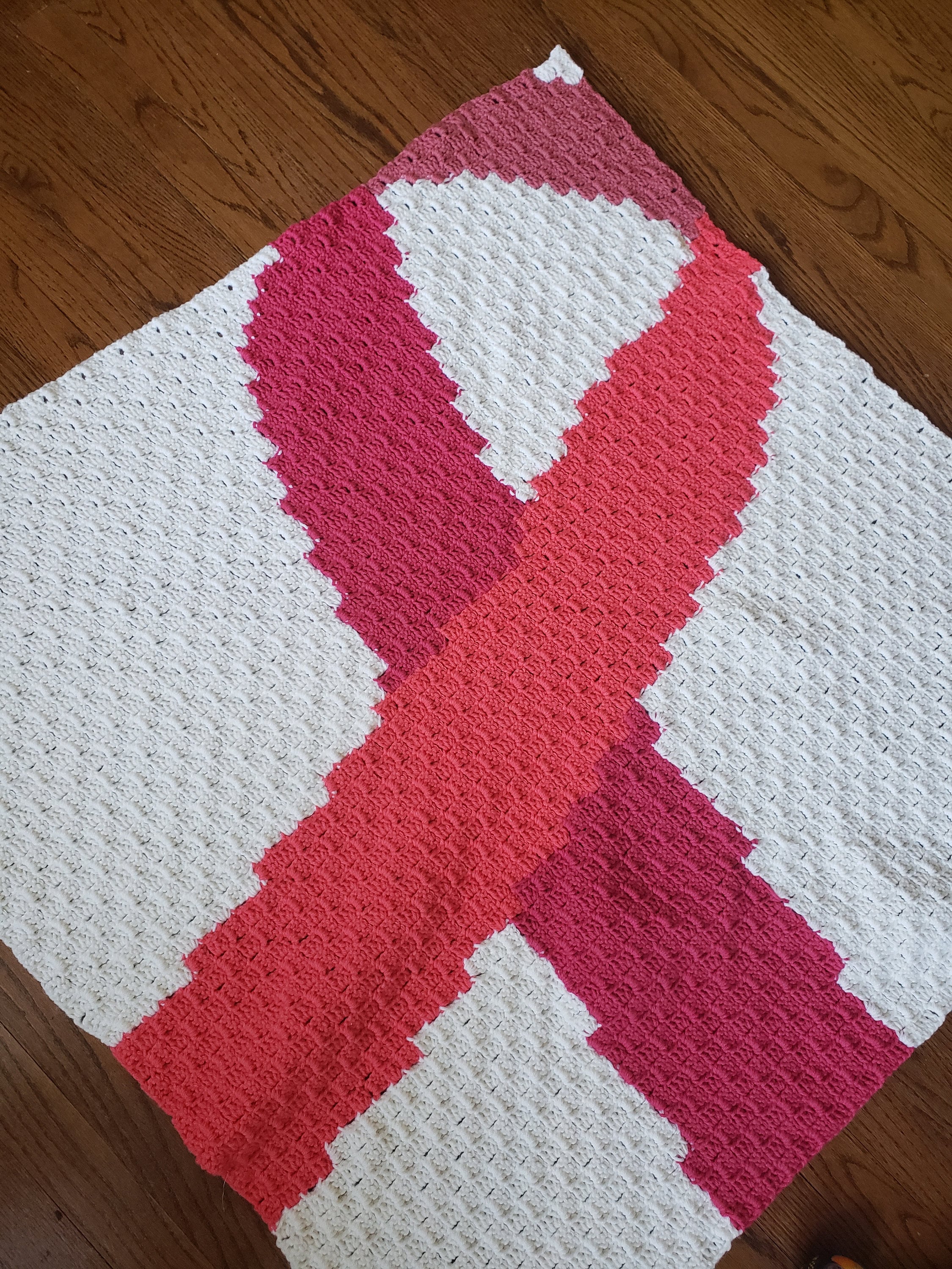 MADE TO ORDER Cancer Ribbon Crochet Blanket - Etsy