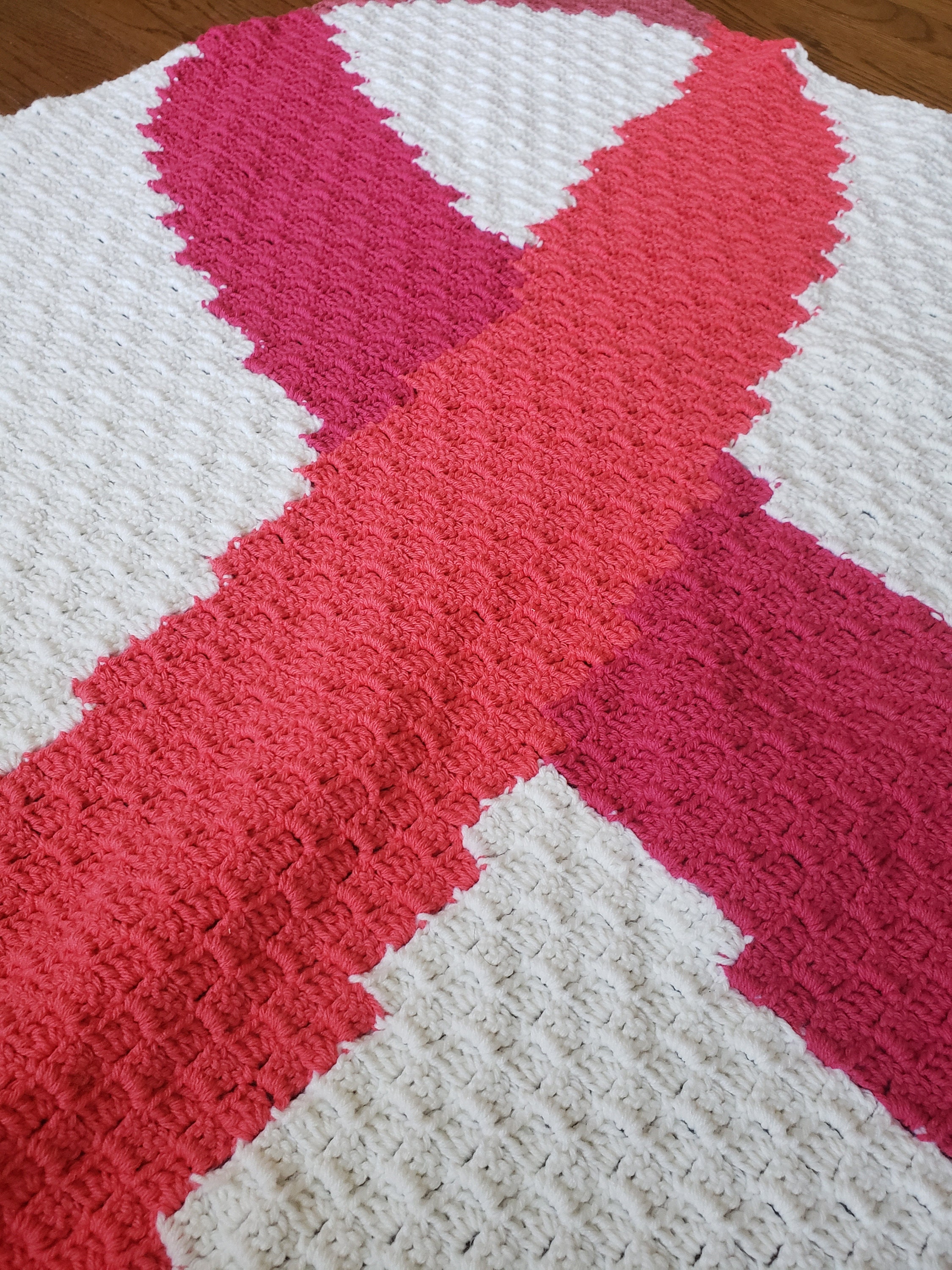 MADE TO ORDER Cancer Ribbon Crochet Blanket - Etsy