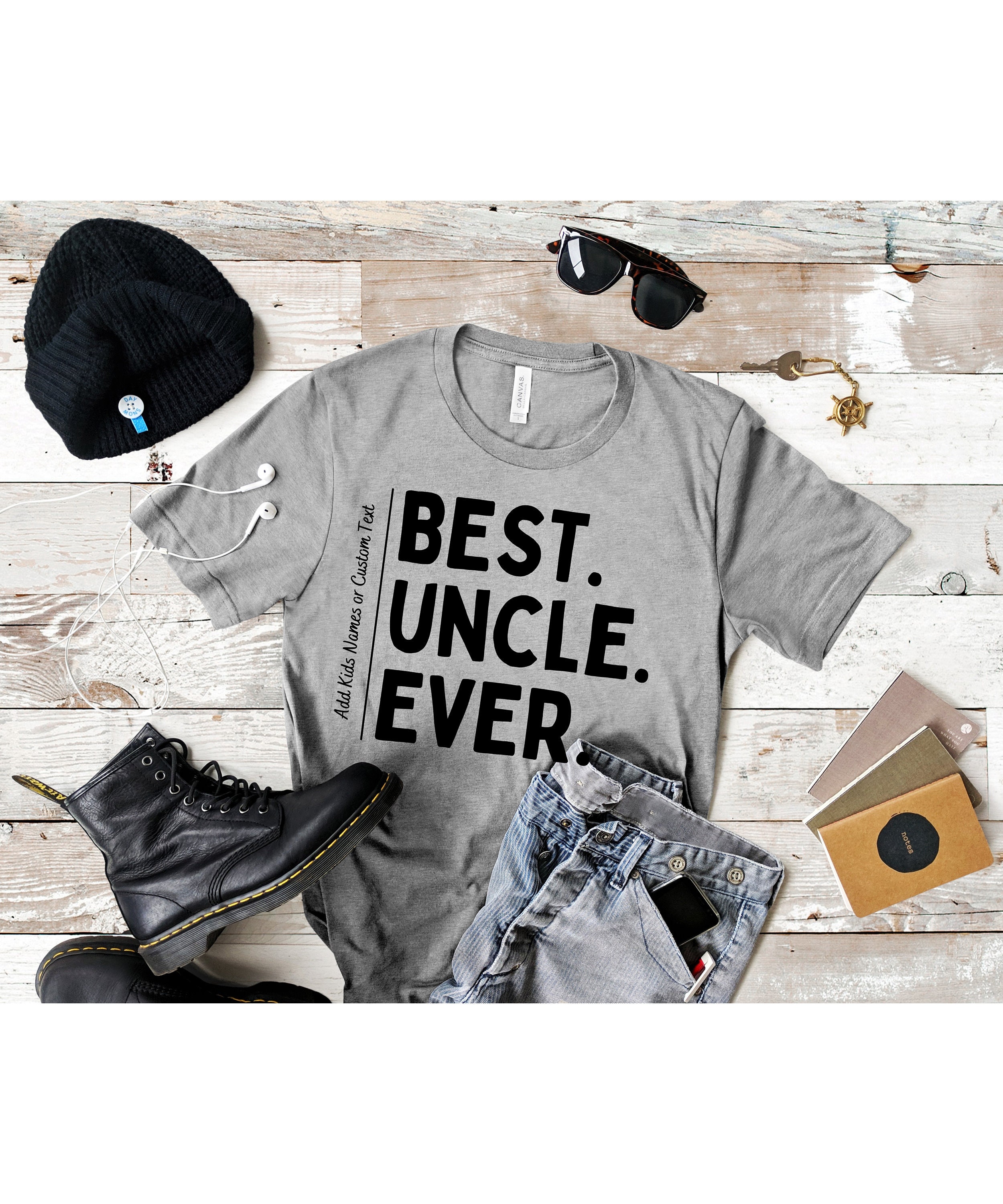 Best Uncle Ever Father's Day Shirt Custom Kids' Names Gift for New ...