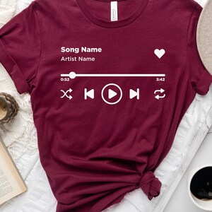 Personalized Music Lover Gift Personalized Song Artist Shirt ...