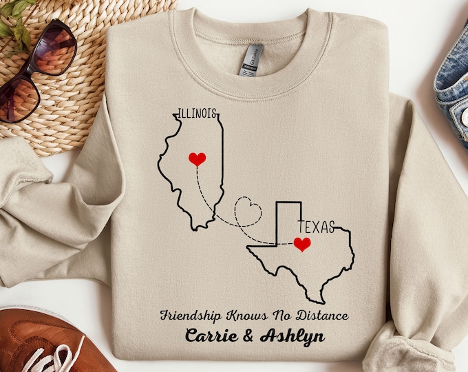 Custom State to State Long Distance Love, Long Distance Relationship ...