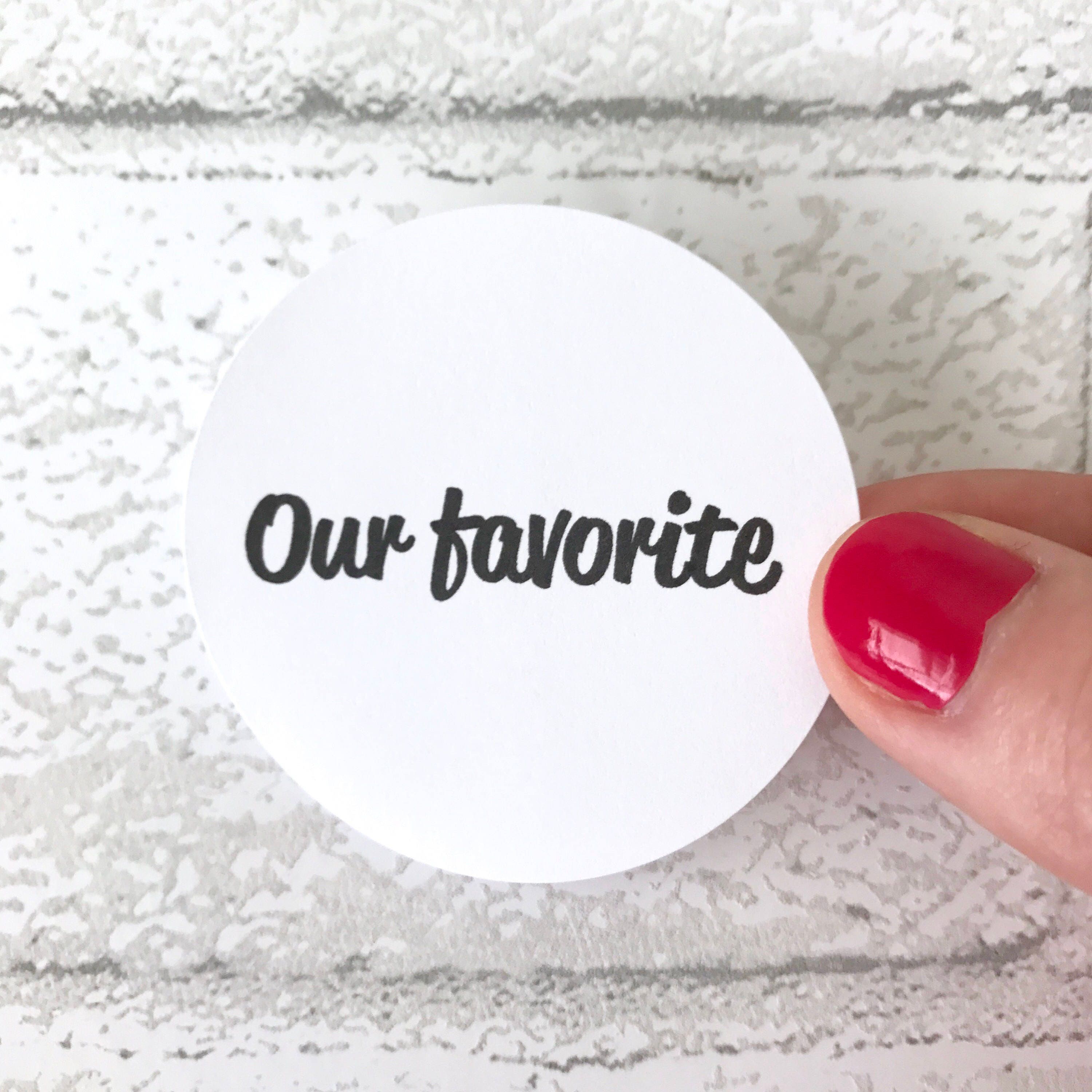 Our Favorite Sticker Wedding Favor Treat Bag Circle Round - Etsy