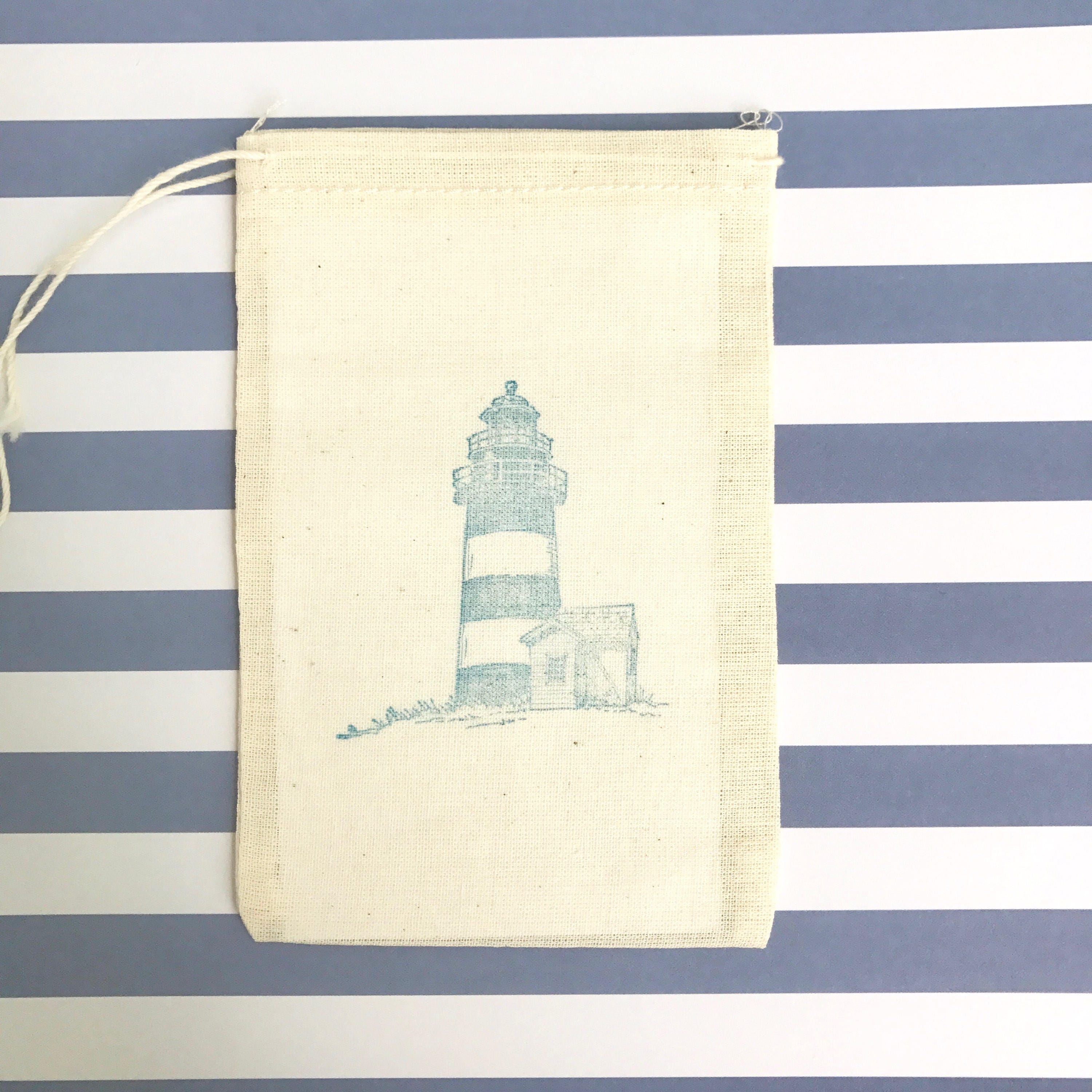 Lighthouse Favor Bags Nautical Party Bags Beach Gift Bag Ocean Goodie ...