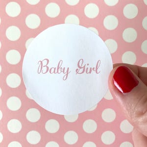 Baby Girl Stickers | Baby Shower Favor Bag Circle Sticker | Its a Girl ...