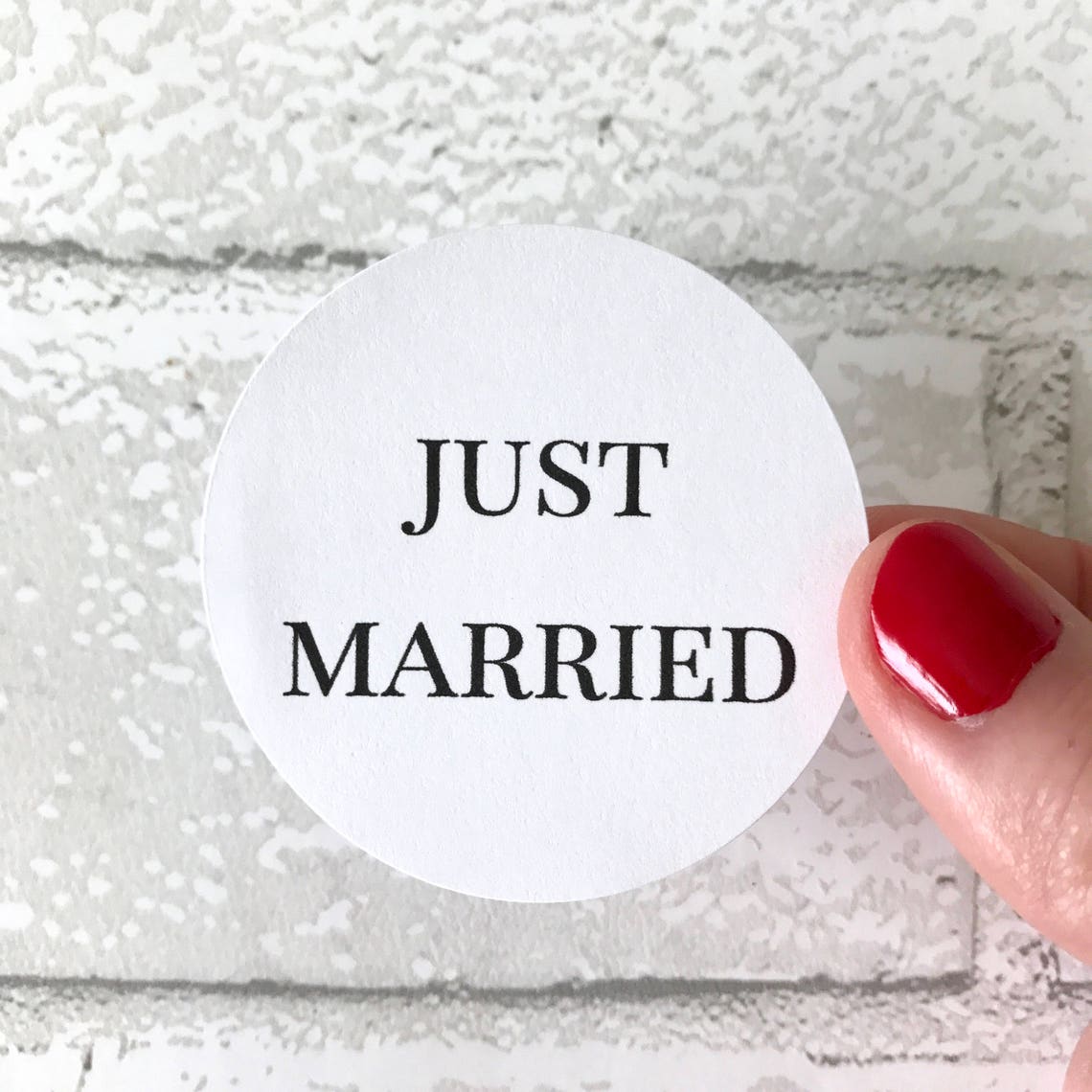 Just Married Sticker | Favor Bag Circle Round Label Wedding Envelope ...