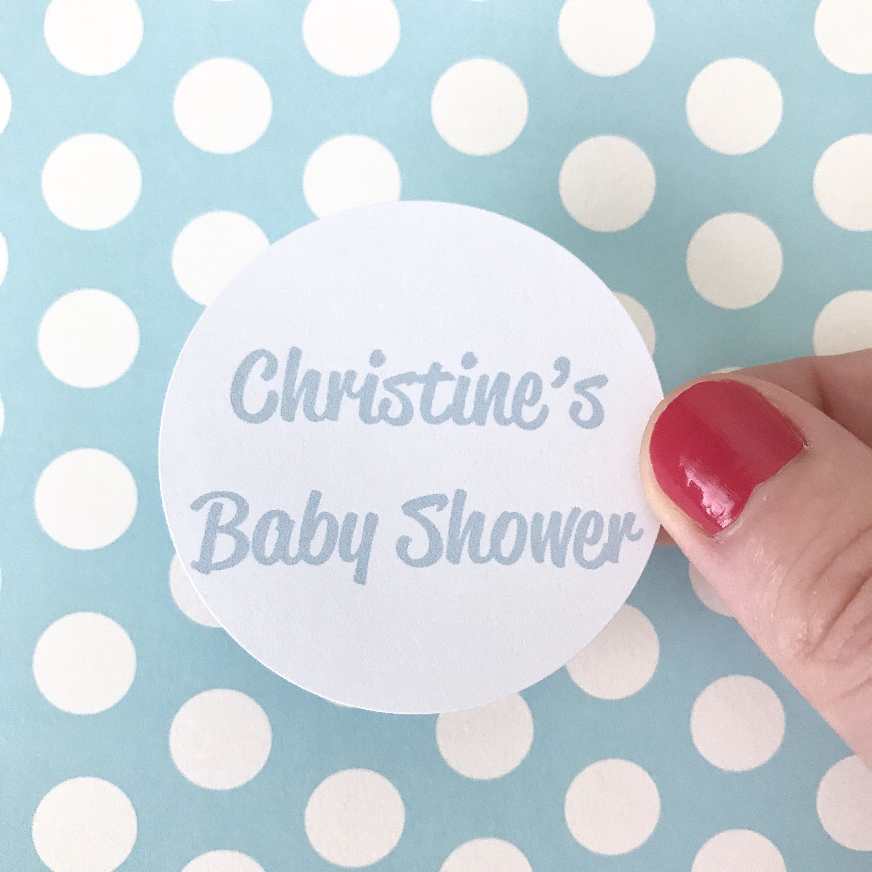 Custom Baby Shower Stickers | Personalized Baby Girl Round Circle ...