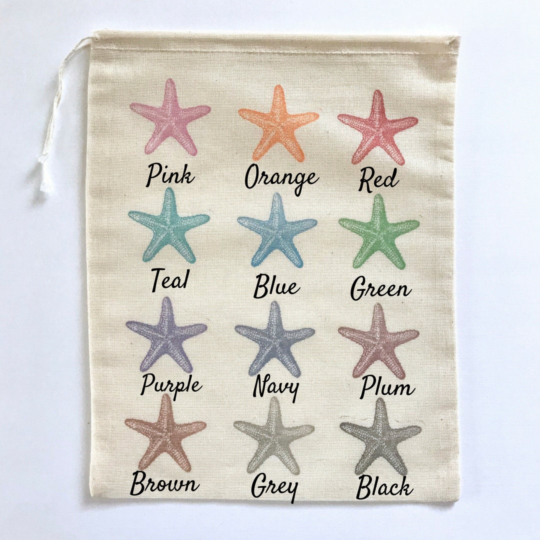 Starfish Favor Bags Nautical Party Bag Beach Gift Bag Nautical Goodie ...