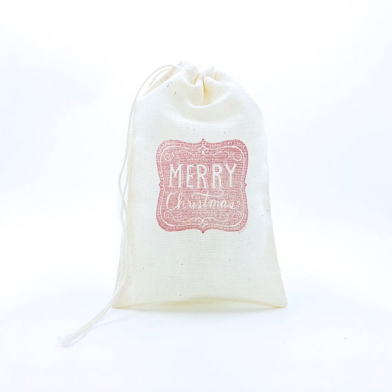 Merry Christmas Favor Bags Holiday Party Bags Candy Goodie - Etsy