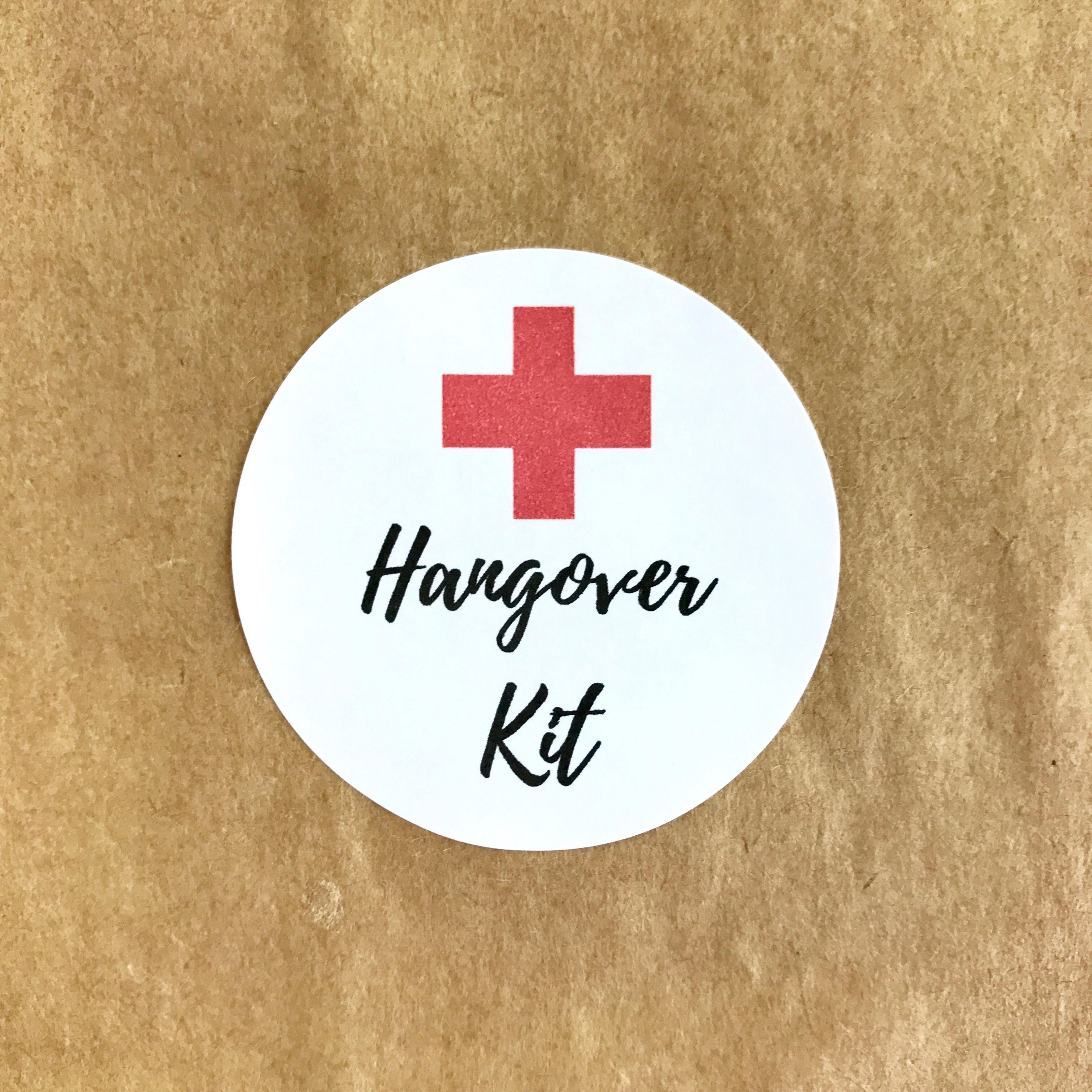 Hangover Kit Sticker Round Circle Survival Recovery | Etsy