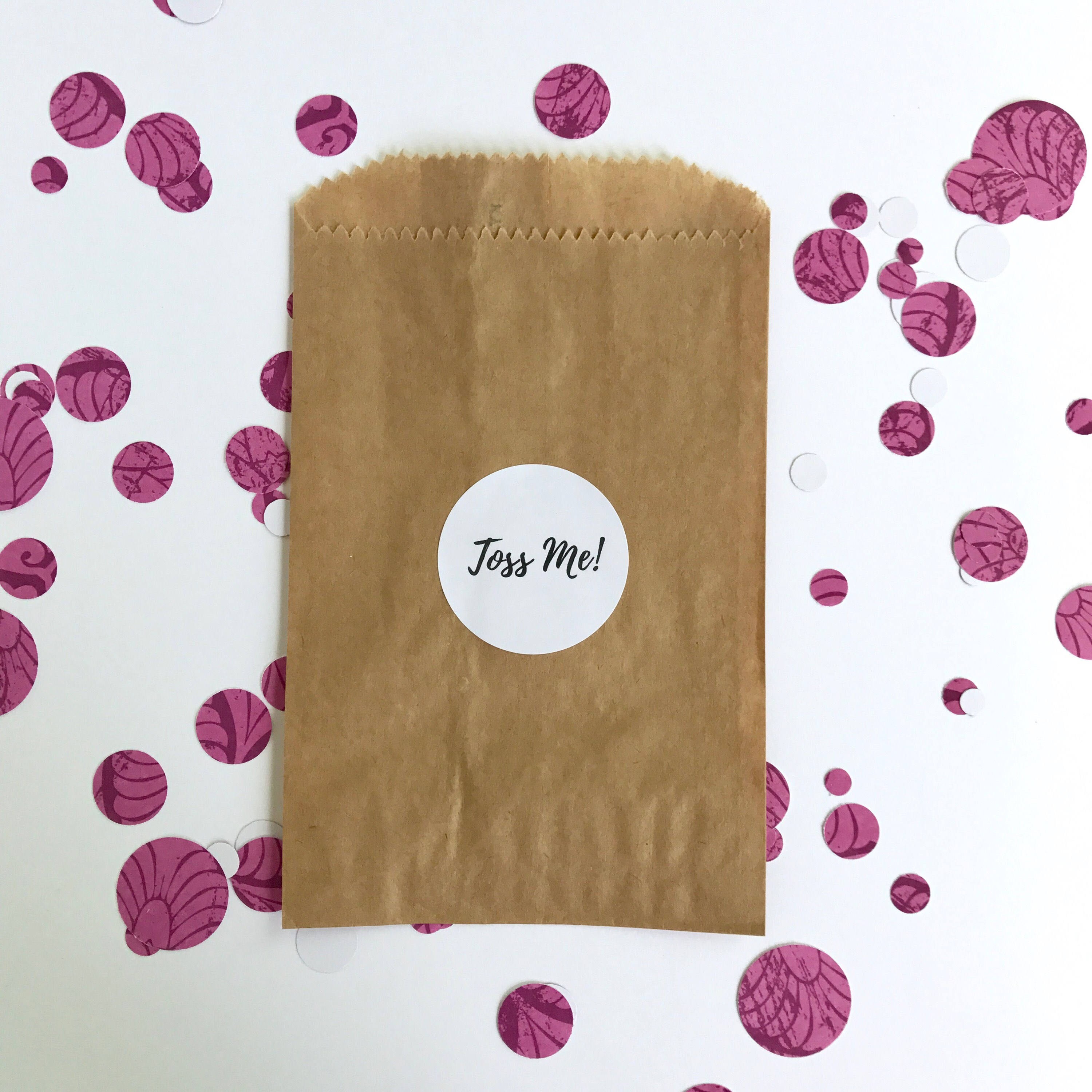 Toss Me Sticker | Wedding Toss Round Circle Sticker Label | Confetti ...