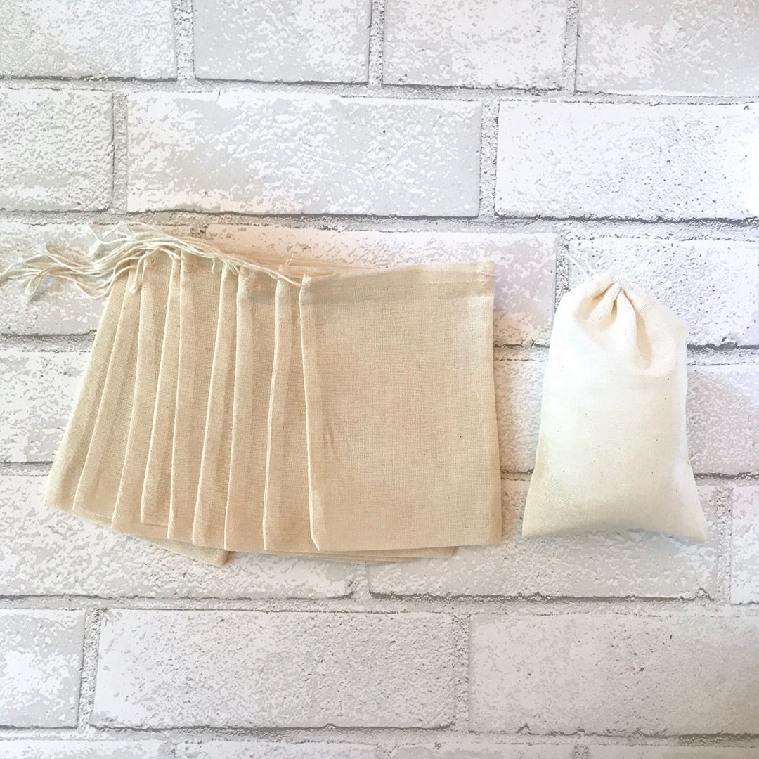 4x6 Muslin Bag 10 Bulk Drawstring Blank Cotton Favor Bags Wedding ...
