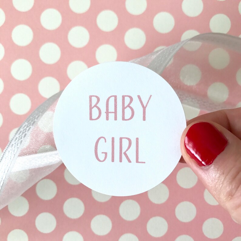 Baby Girl Sticker | Baby Shower Favor Bag Circle Sticker | Its a Girl ...