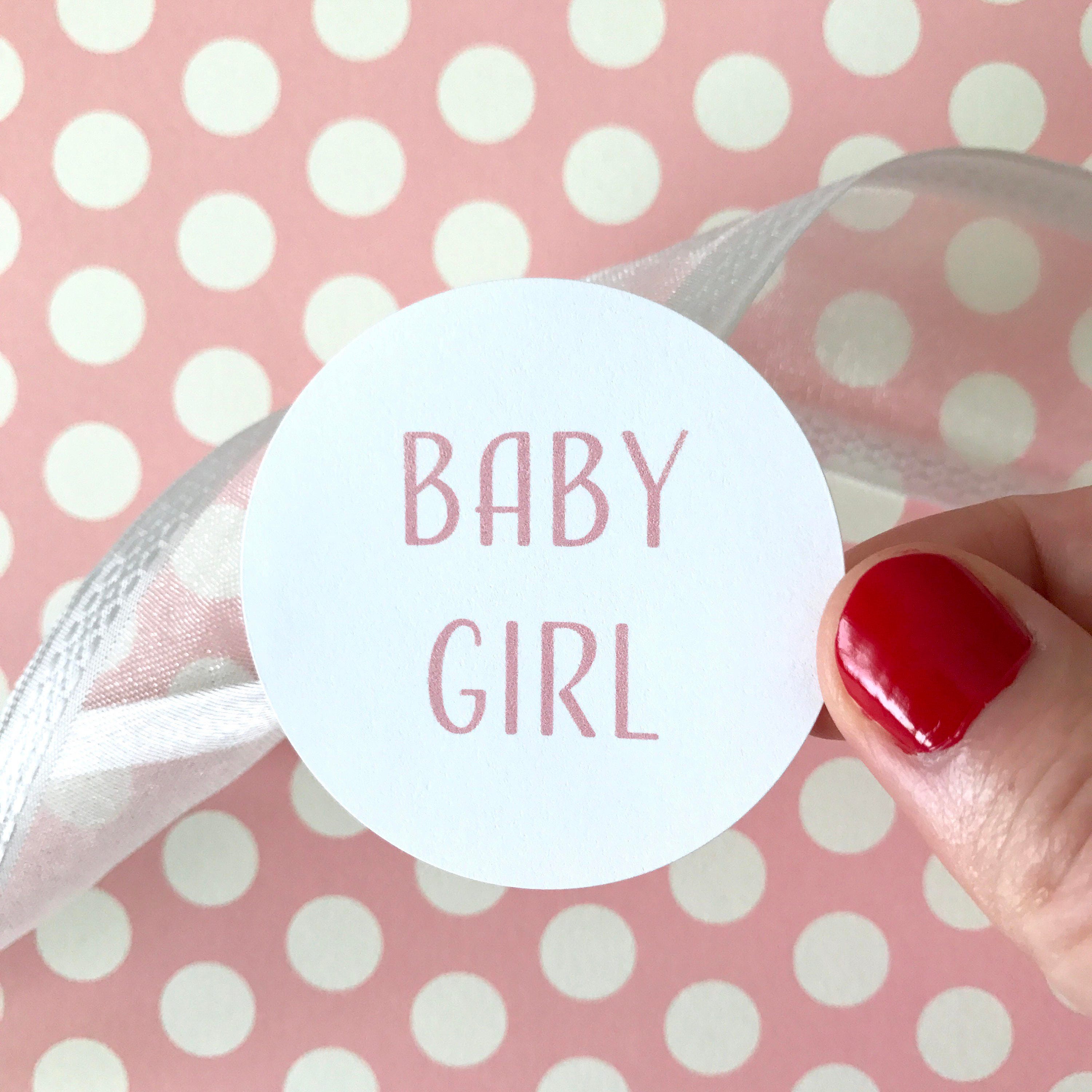 Baby Girl Sticker | Baby Shower Favor Bag Circle Sticker | Its a Girl ...