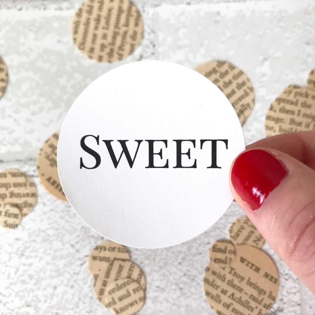 Salty Sweet Stickers | Wedding Treat Favor Bag Circle Round Label ...