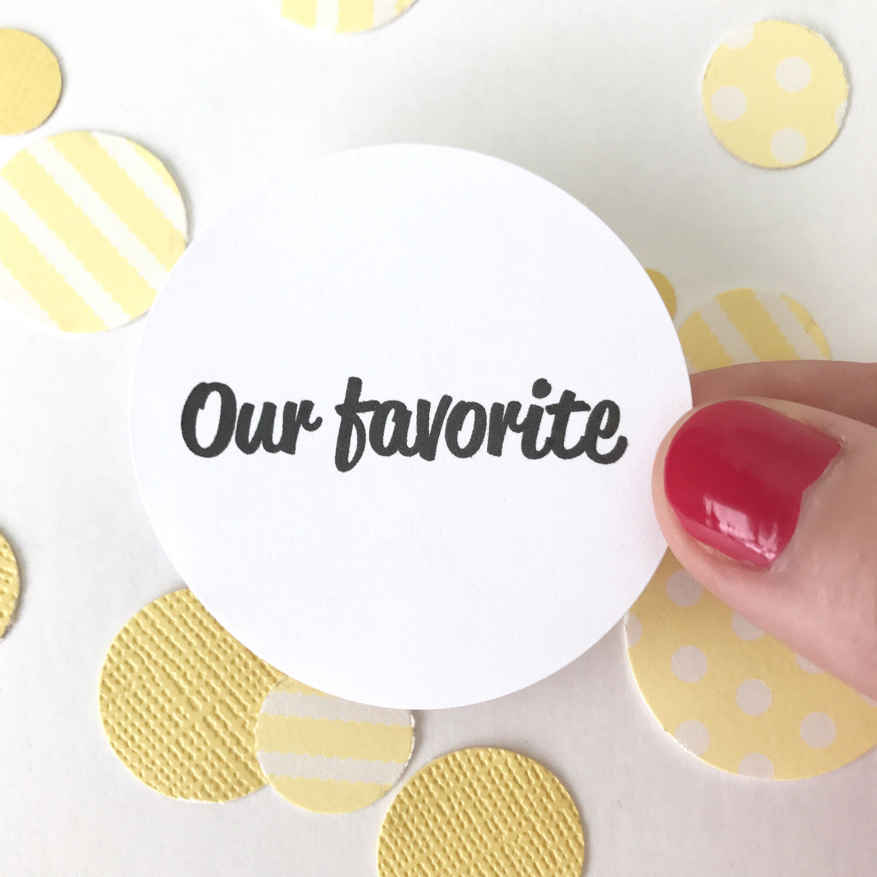 Our Favorite Sticker Wedding Favor Treat Bag Circle Round - Etsy