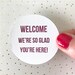 Wedding Welcome Stickers | so Glad You're Here Wedding Welcome Circle ...