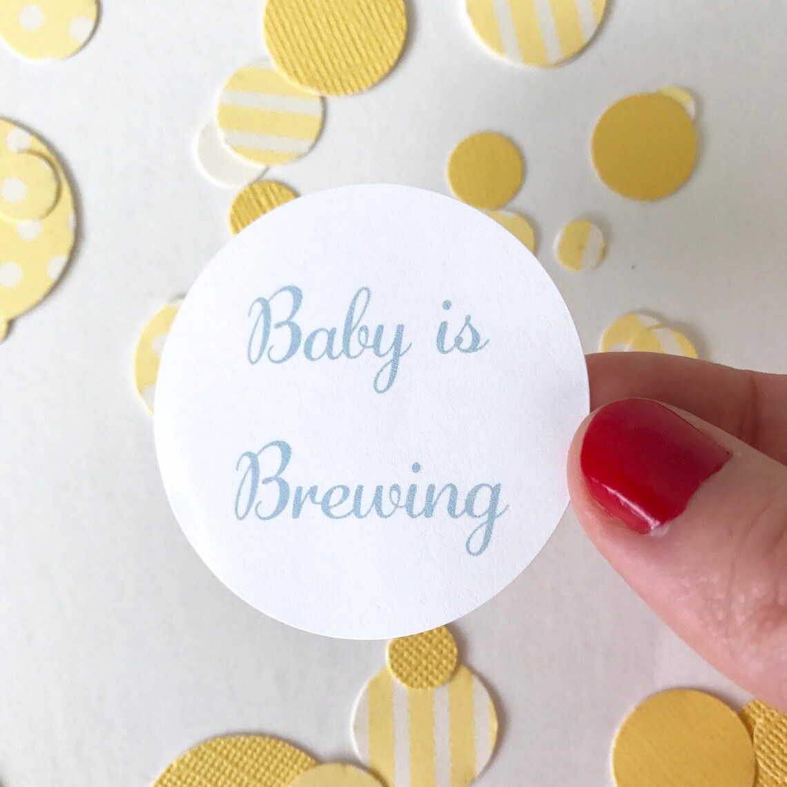 Baby is Brewing Sticker | Baby Shower Favor Bag Circle Sticker | Baby ...