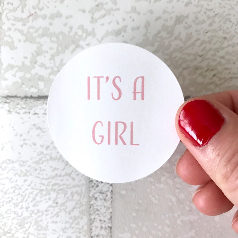 It's A Girl Sticker Baby Shower Favor Bag Circle Sticker | Etsy