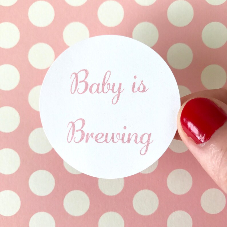 Baby is Brewing Sticker Baby Shower Favor Bag Circle Sticker | Etsy