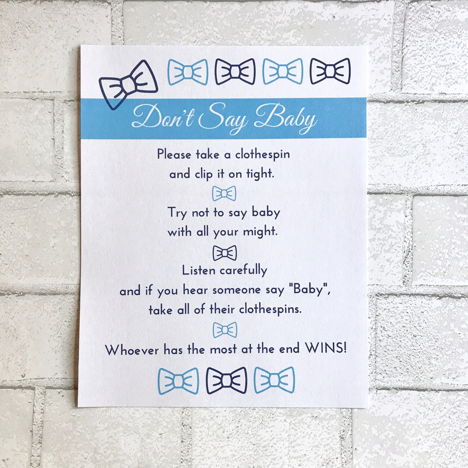 Dont Say Baby Sign Instant Printable Digital Download Baby - Etsy