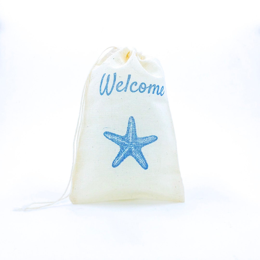 Starfish Welcome Favor Bags Nautical Party Bag Beach Gift Bag Nautical ...