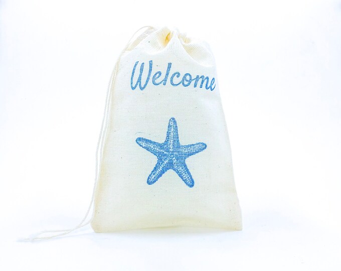 Starfish Favor Bags Nautical Party Bag Beach Gift Bag Nautical | Etsy