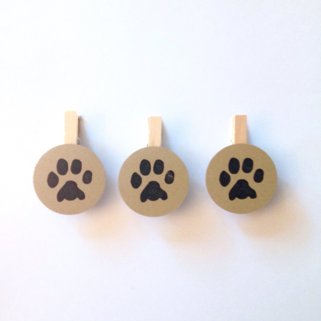 Dog Paw Print Clothespins Decoration Animal Birthday Party Favors Baby ...