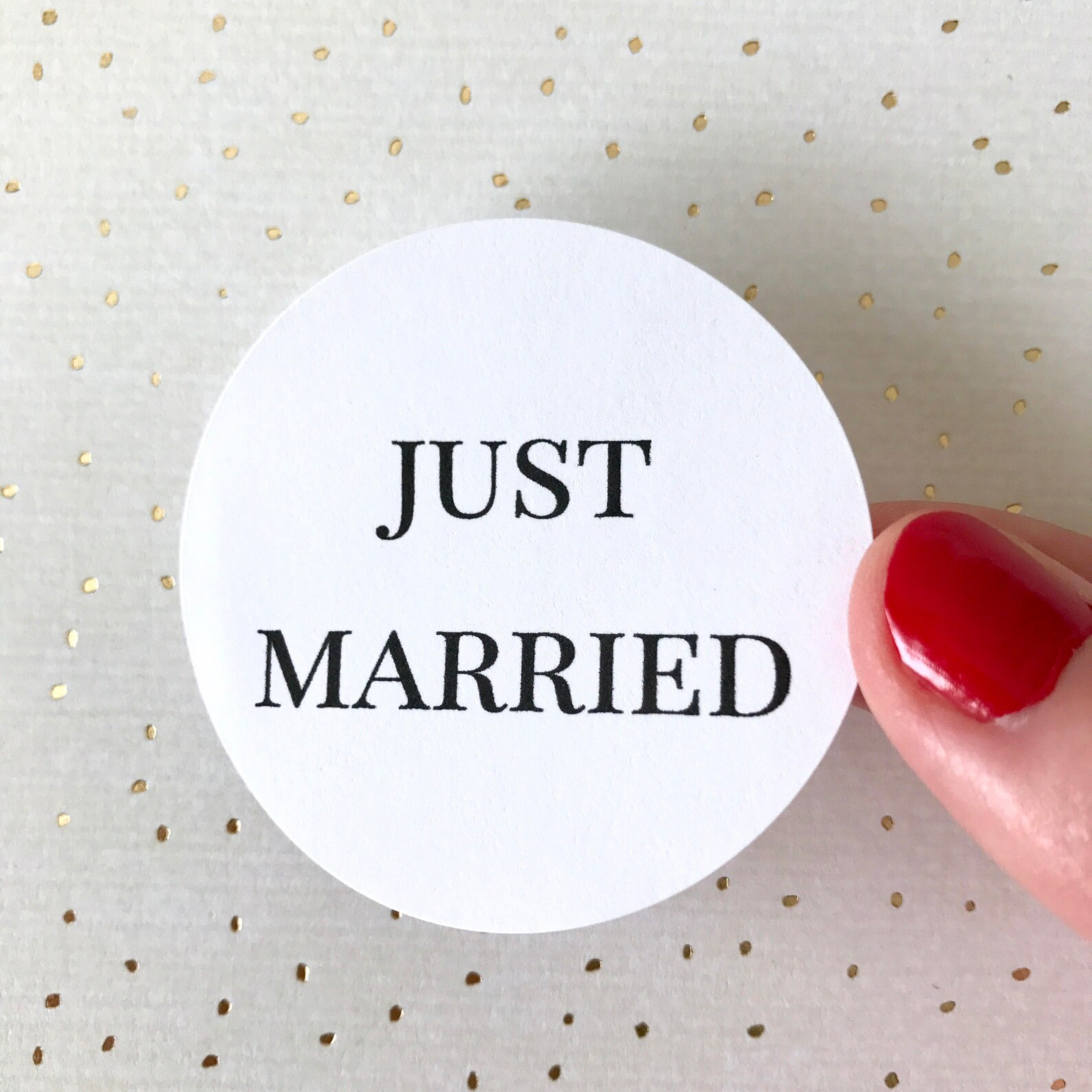 Just Married Sticker Favor Bag Circle Round Label Wedding | Etsy