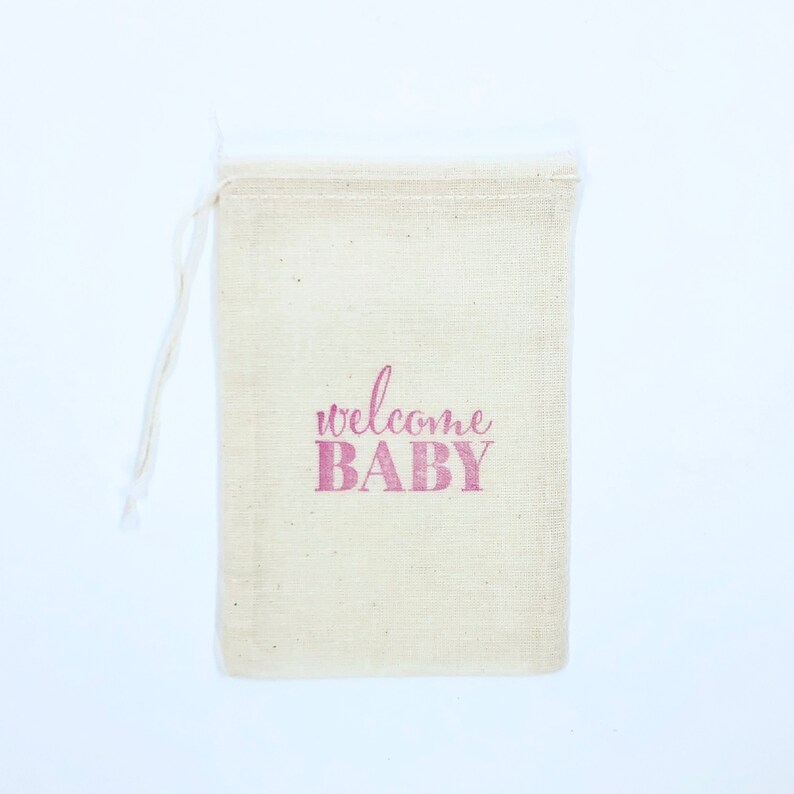 Welcome Baby Girl Favor Bags Shower Party Bag Candy Gift Bag Goodie Bag ...