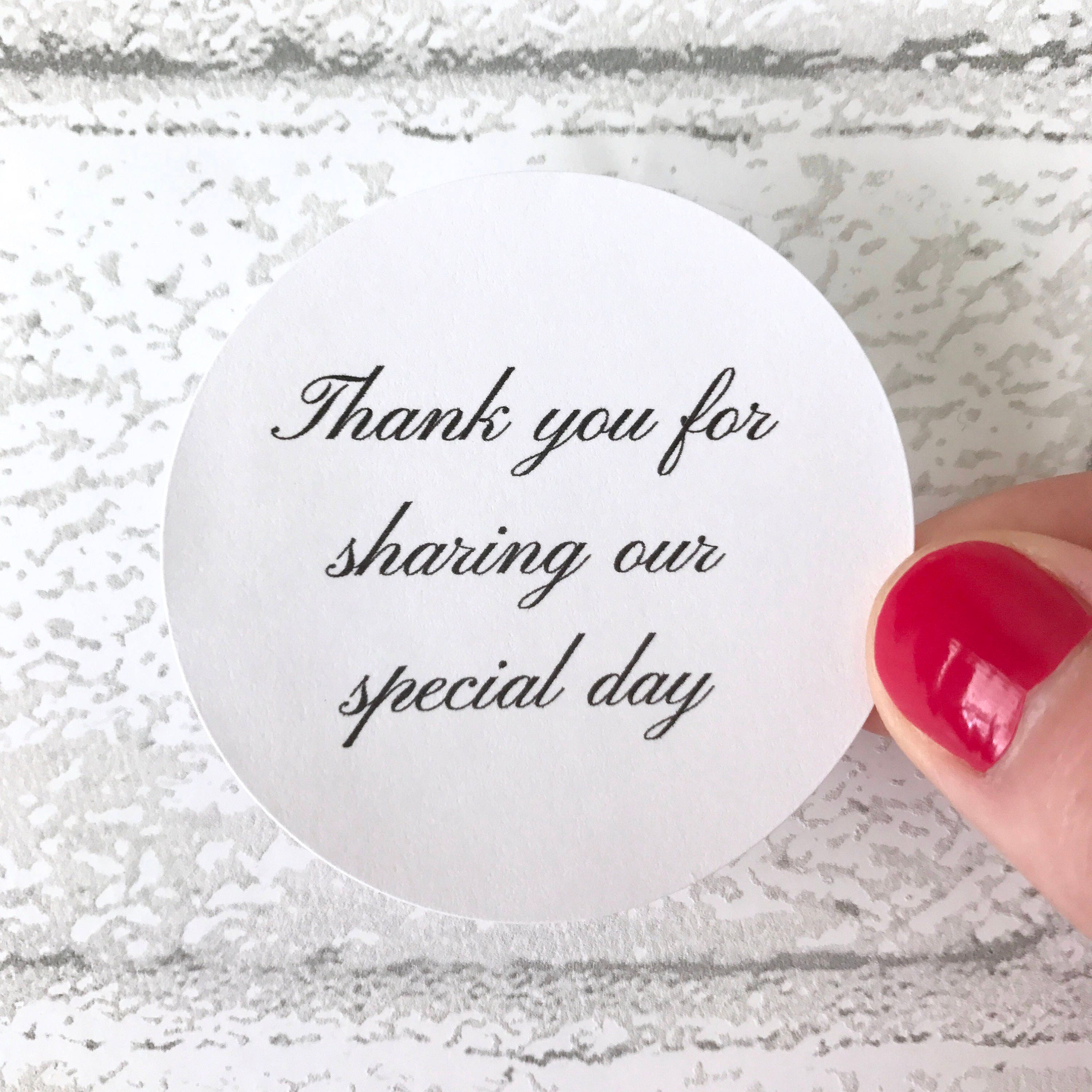 Thank You Wedding Stickers Sharing Our Special Day Wedding | Etsy