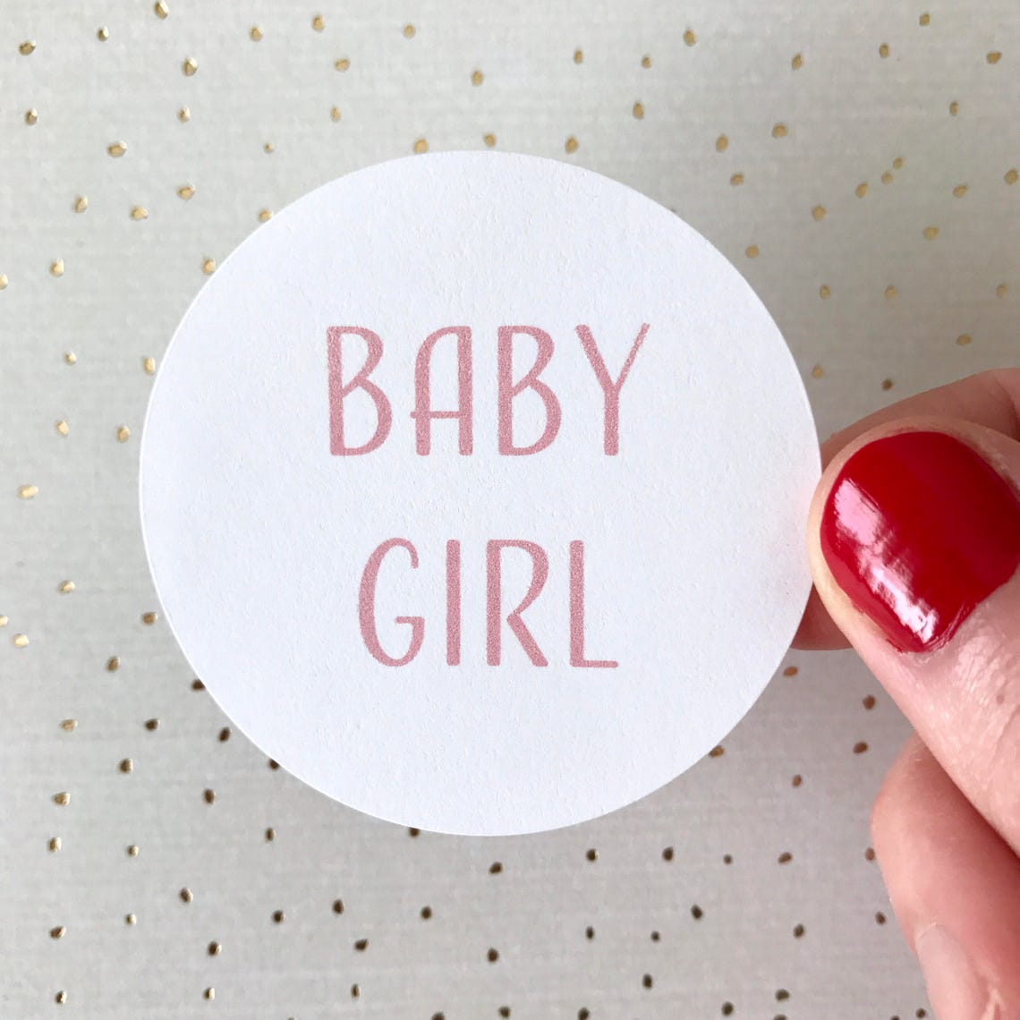 Baby Girl Sticker | Baby Shower Favor Bag Circle Sticker | Its a Girl ...