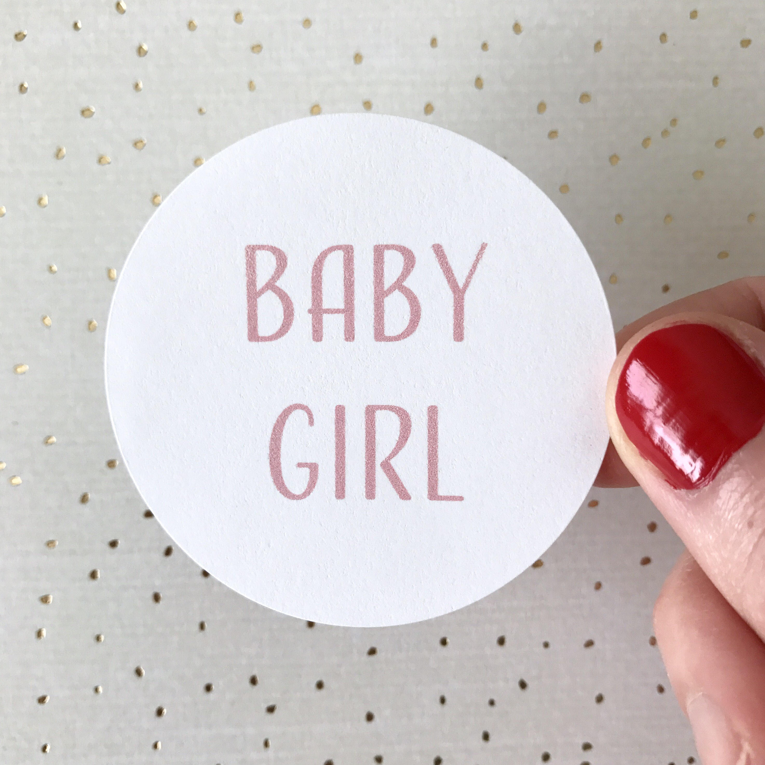 Baby Girl Sticker | Baby Shower Favor Bag Circle Sticker | Its a Girl ...