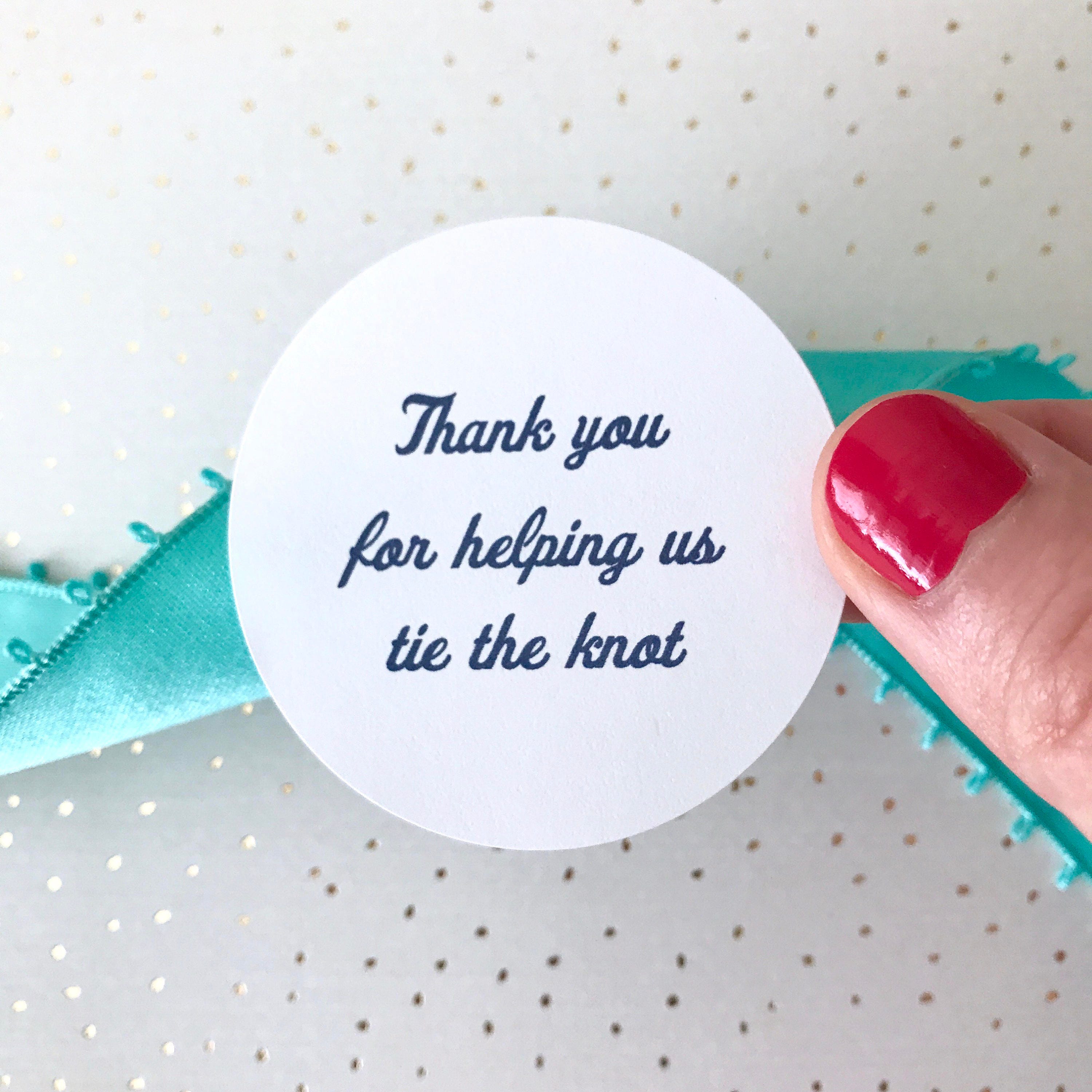 Tied the Knot Stickers | Thank You Nautical Round Circle Label ...