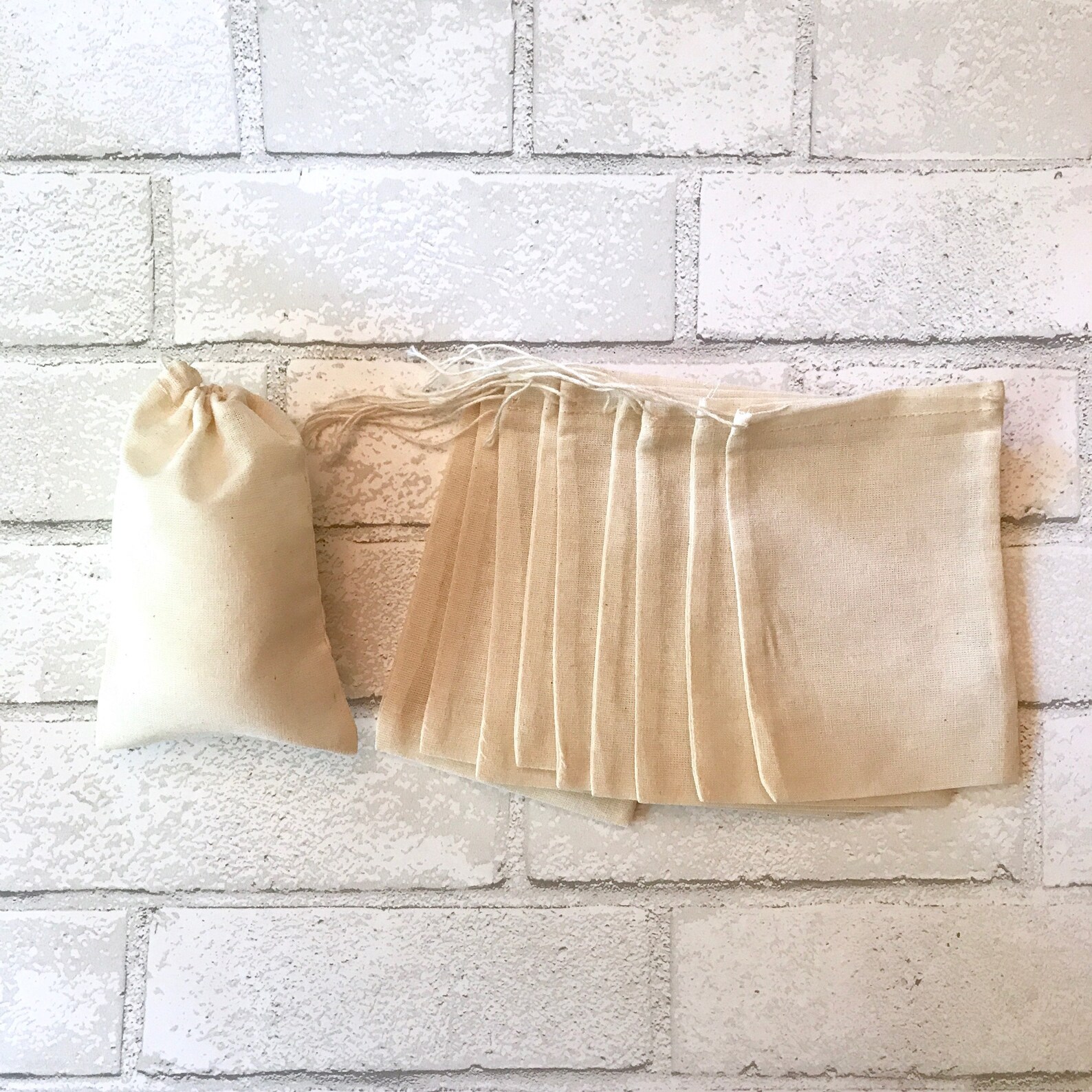4x6 Muslin Bag 10 Bulk Drawstring Blank Cotton Favor Bags Wedding ...