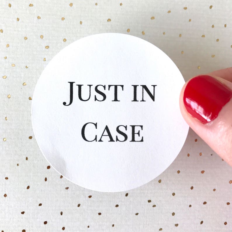 Just In Case Stickers Hangover Kit Sticker Round Circle | Etsy
