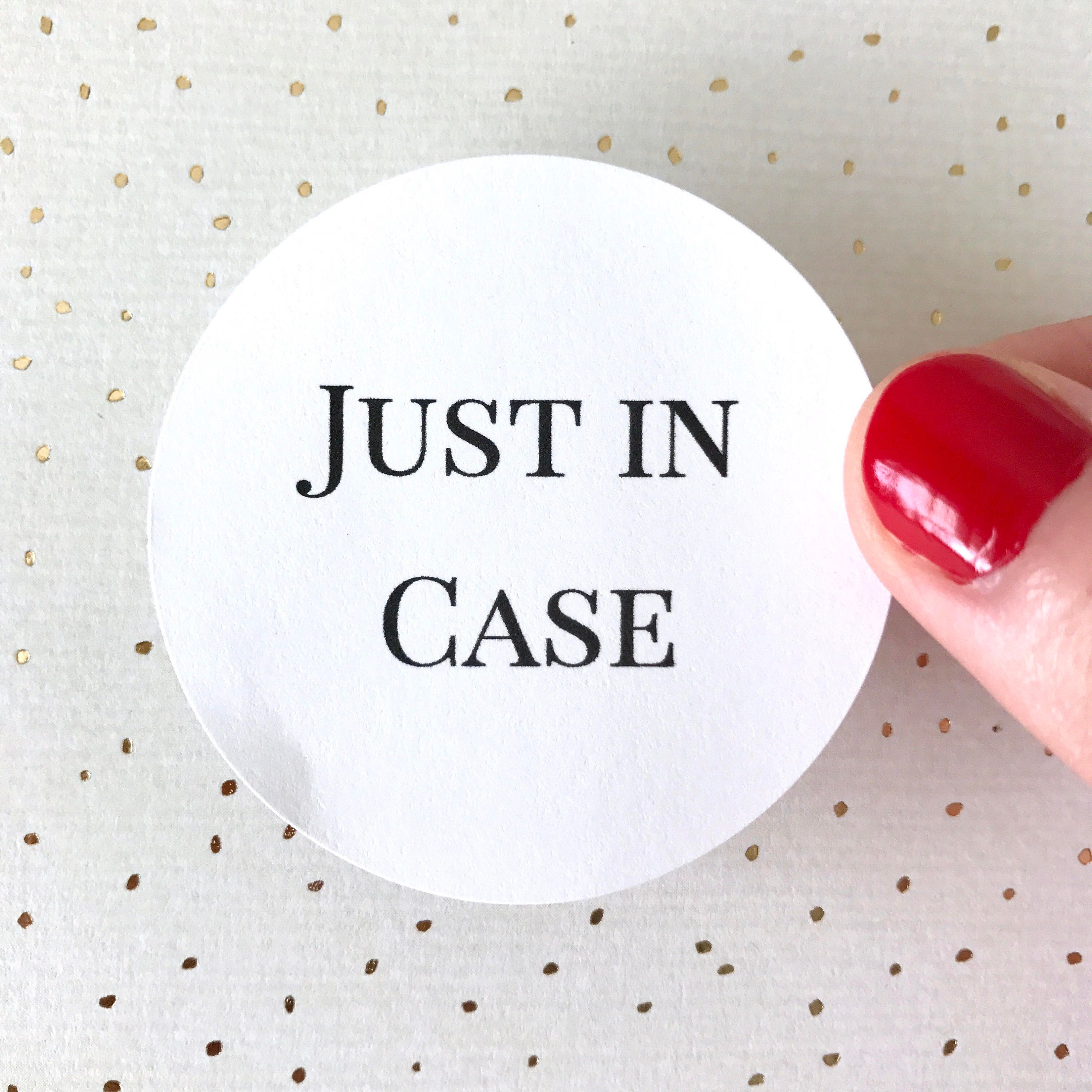 Just in Case Stickers | Hangover Kit Sticker Round Circle Survival ...