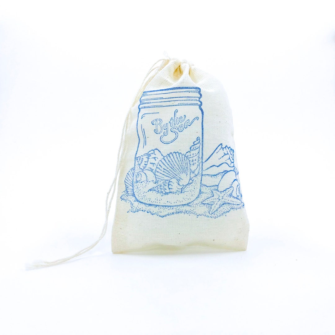 Seashell Nautical Favor Bags Party Bag Ocean Destination Wedding ...