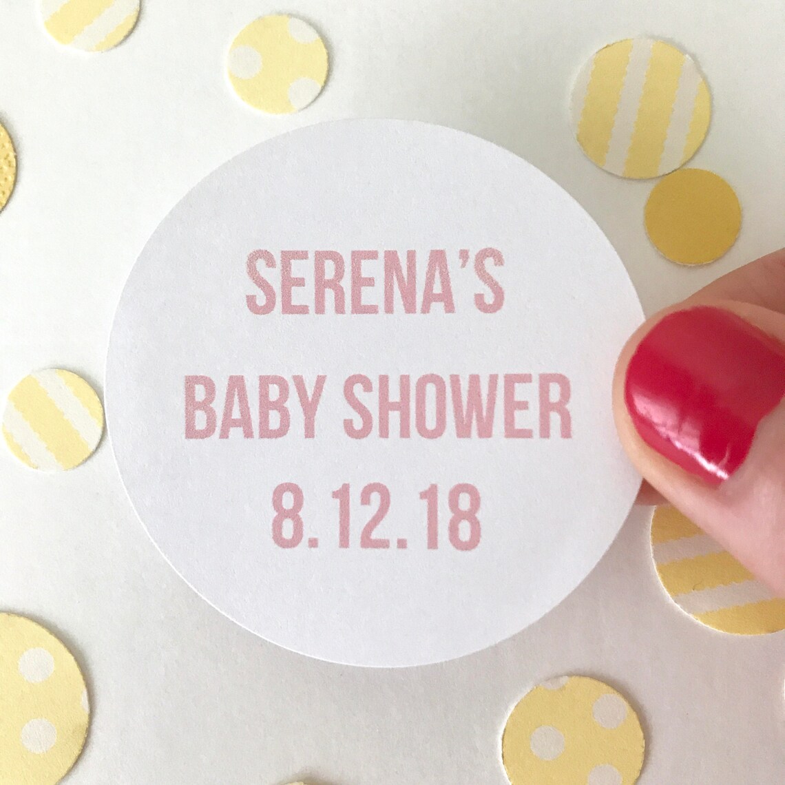 Custom Baby Shower Date Sticker | Personalized Baby Boy Round Circle ...