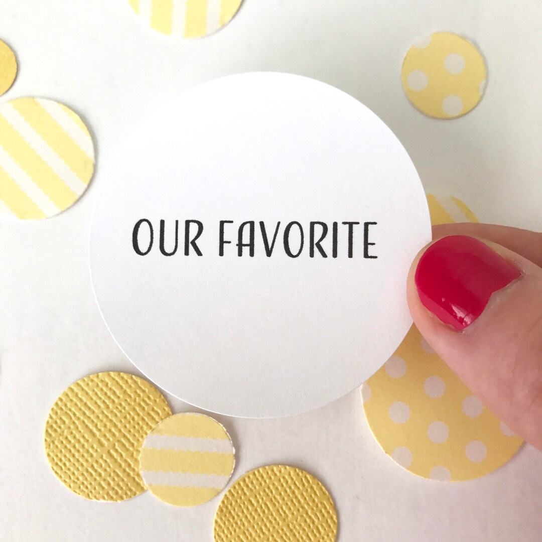 Our Favorite Stickers | Wedding Favor Treat Bag Circle Round Label ...