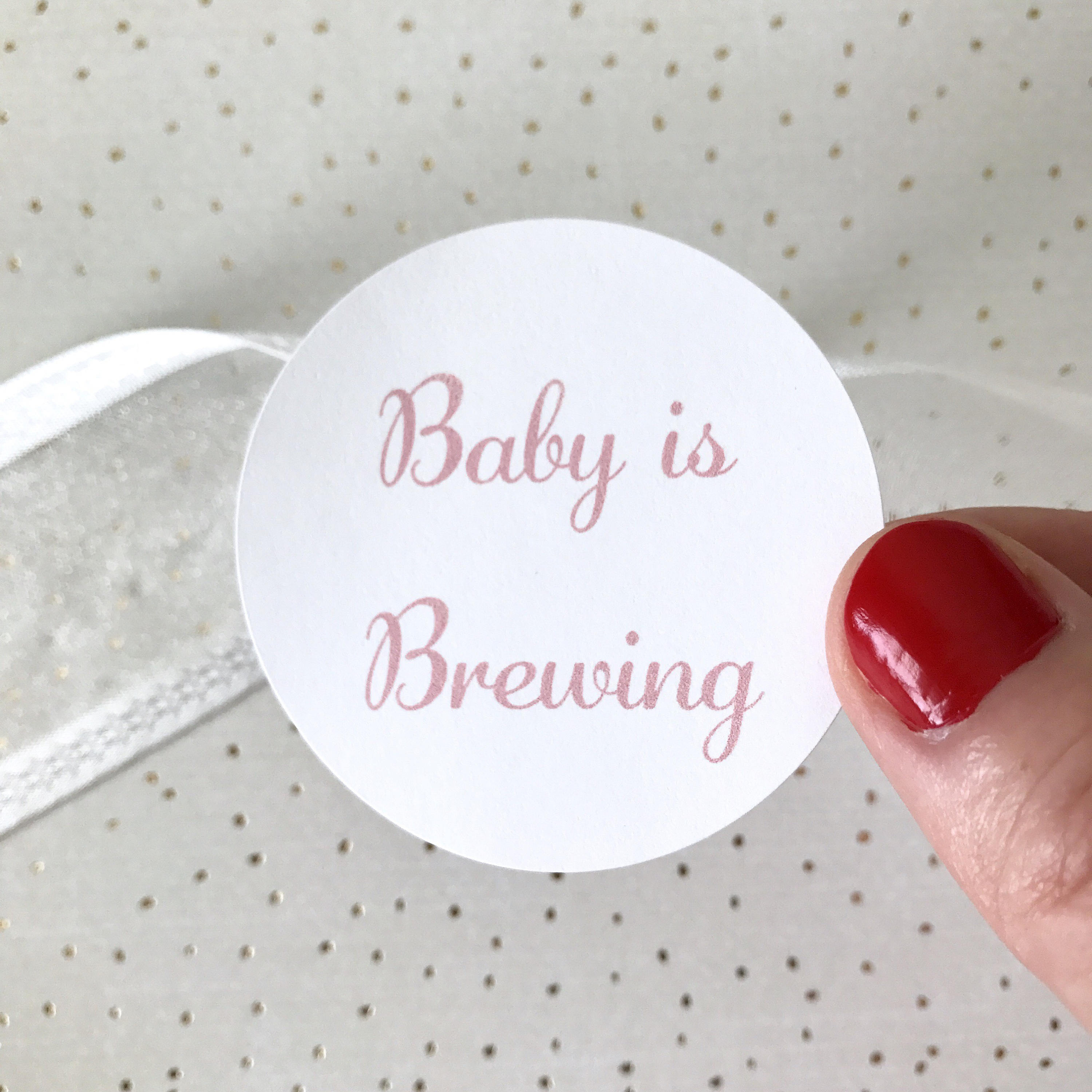 Baby is Brewing Sticker Baby Shower Favor Bag Circle Sticker | Etsy