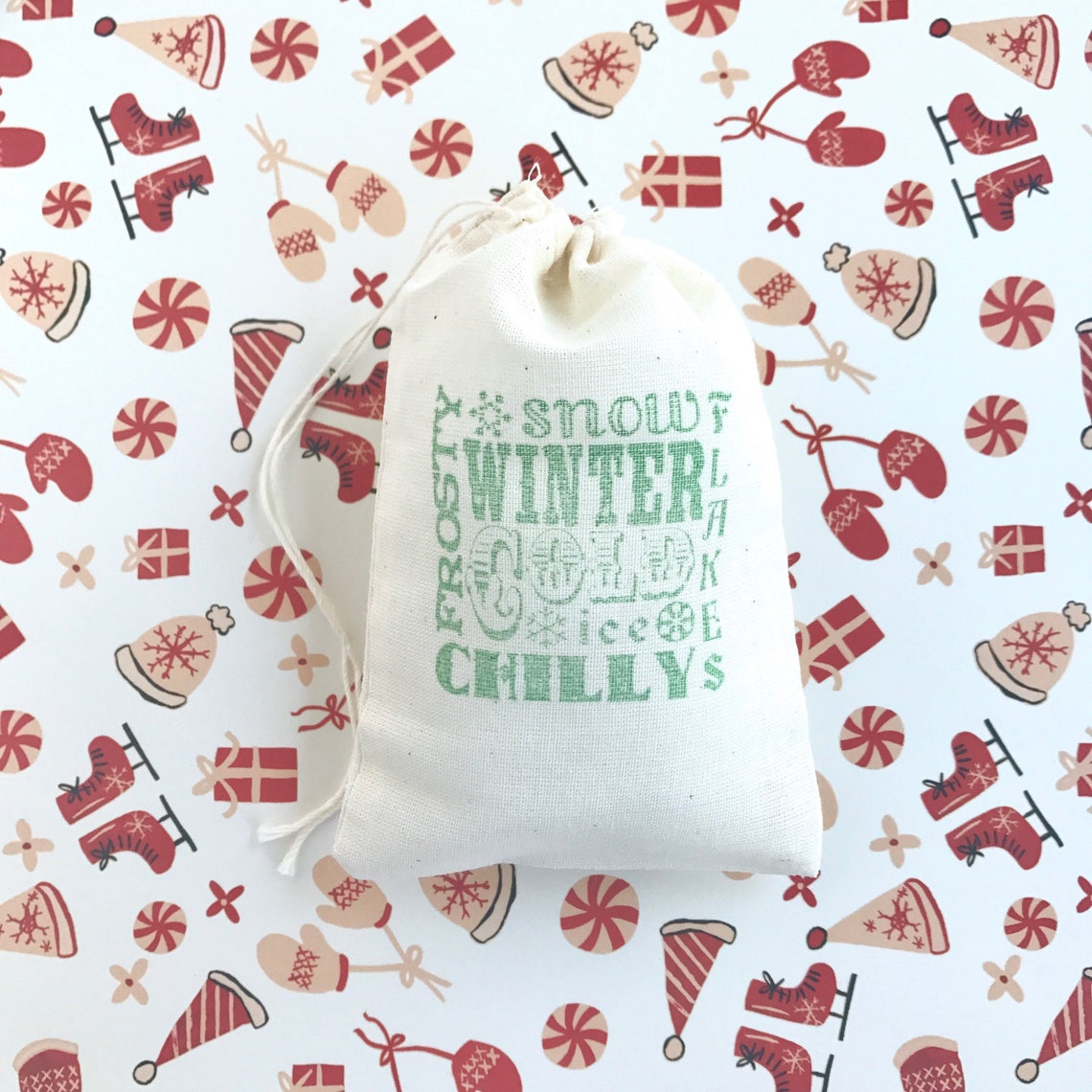 Christmas Party Bags Snow Winter Favor Bags Holidays Goodie - Etsy