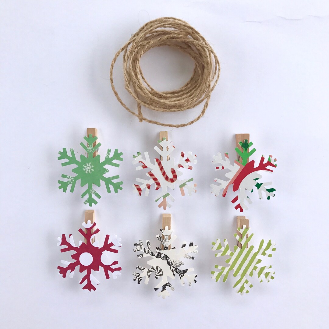 Snowflake Clothespin Banner Christmas Card Holder Banner Garland ...