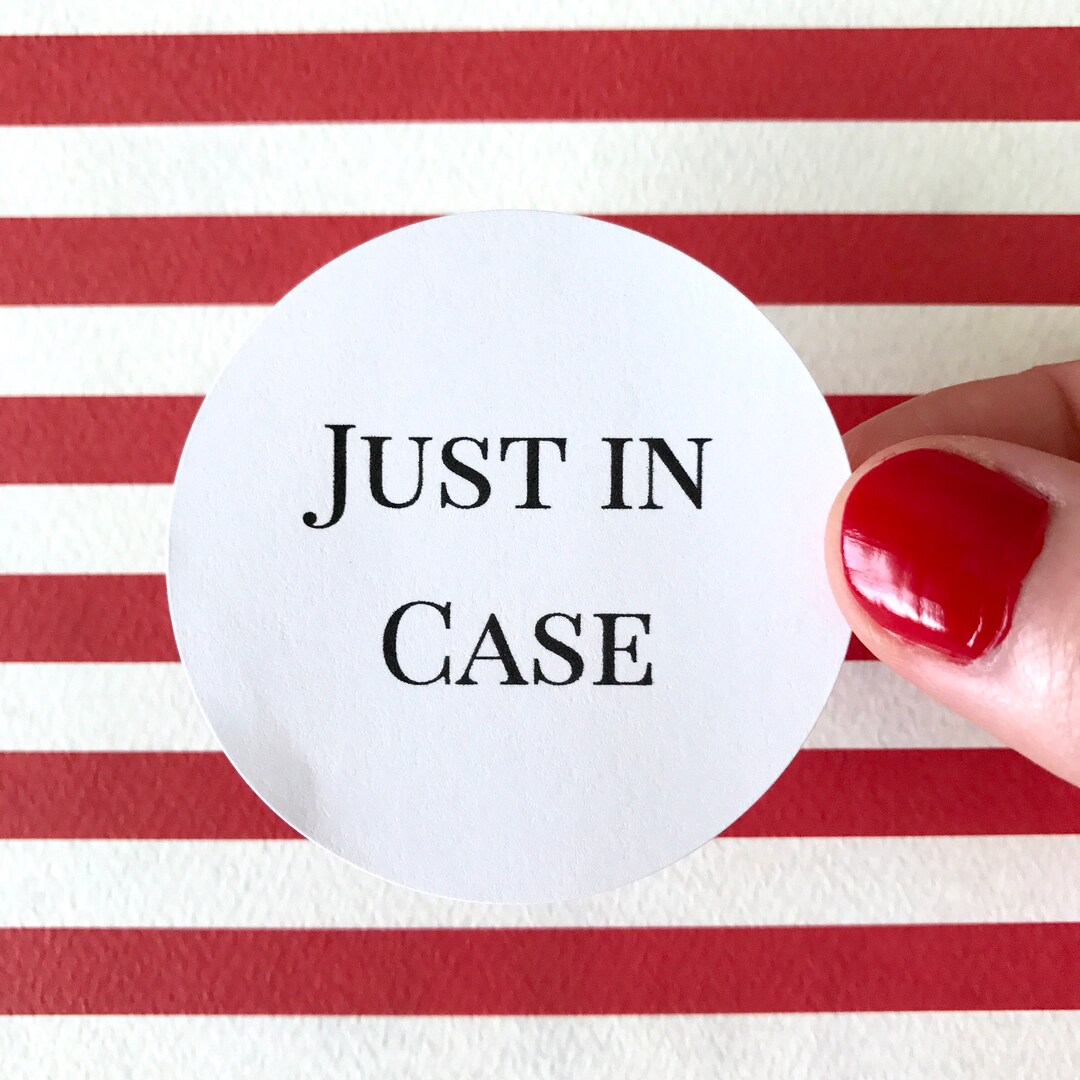 Just in Case Stickers | Hangover Kit Sticker Round Circle Survival ...